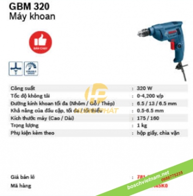 Máy khoan Bosch GBM 320 - Bosch Việt Nam